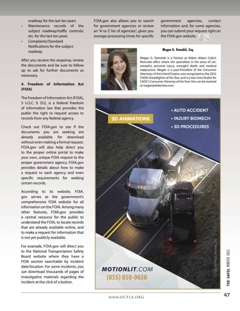 Megan Demshki Authors Article for OCTLA's The Gavel | Aitken Aitken Cohn